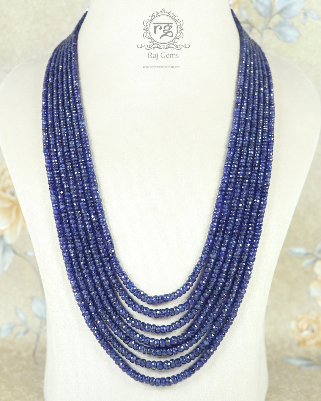 Natural Bule Sapphire Gemstone Beads Necklace Jewelry – Raj Gems